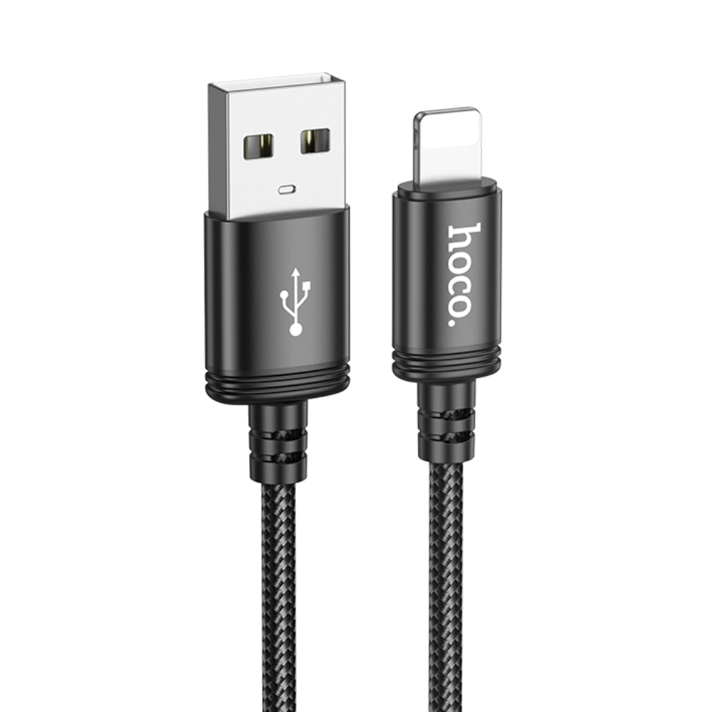 Дата-кабель HOCO X89, USB To Lightning, 2.4A, 1м, нейлоновый, черный