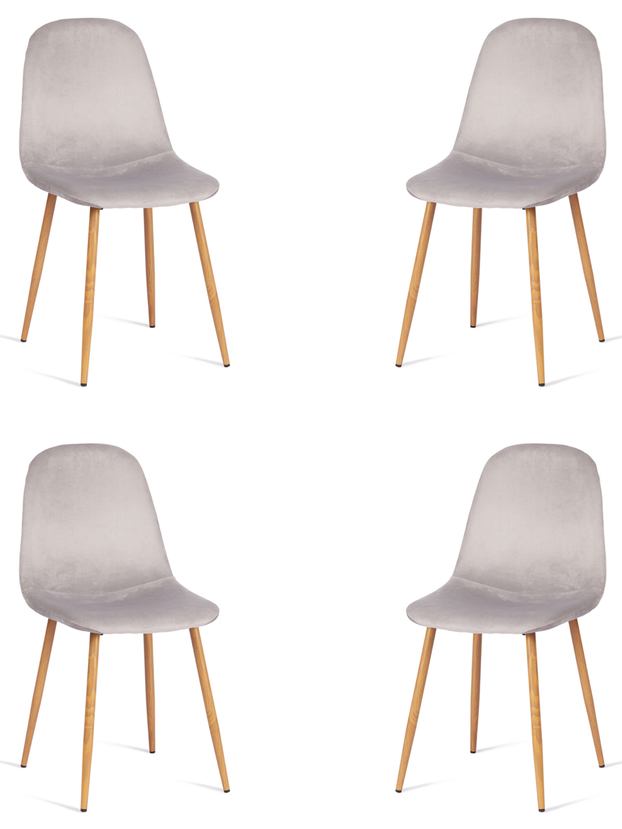 Комплект обеденных стульев для кухни TetChair BREEZE, 4 шт, светло-серый, натуральный