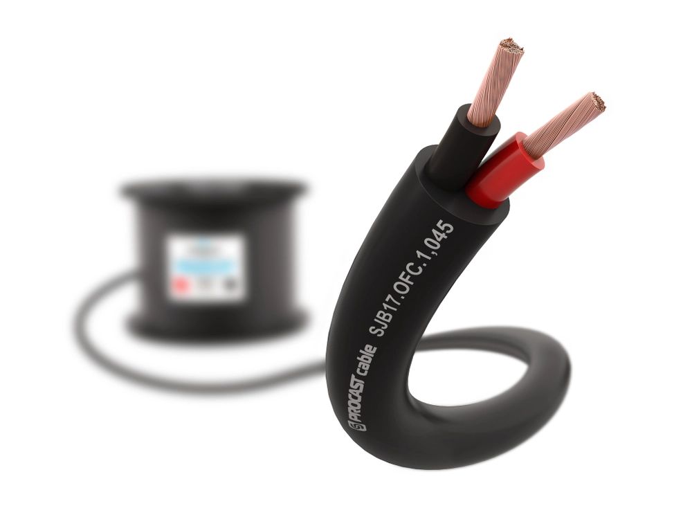 Акустический черный спикерный кабель 2х1,045mm? PROCAST cable SJB 17.OFC.1,045 15 м