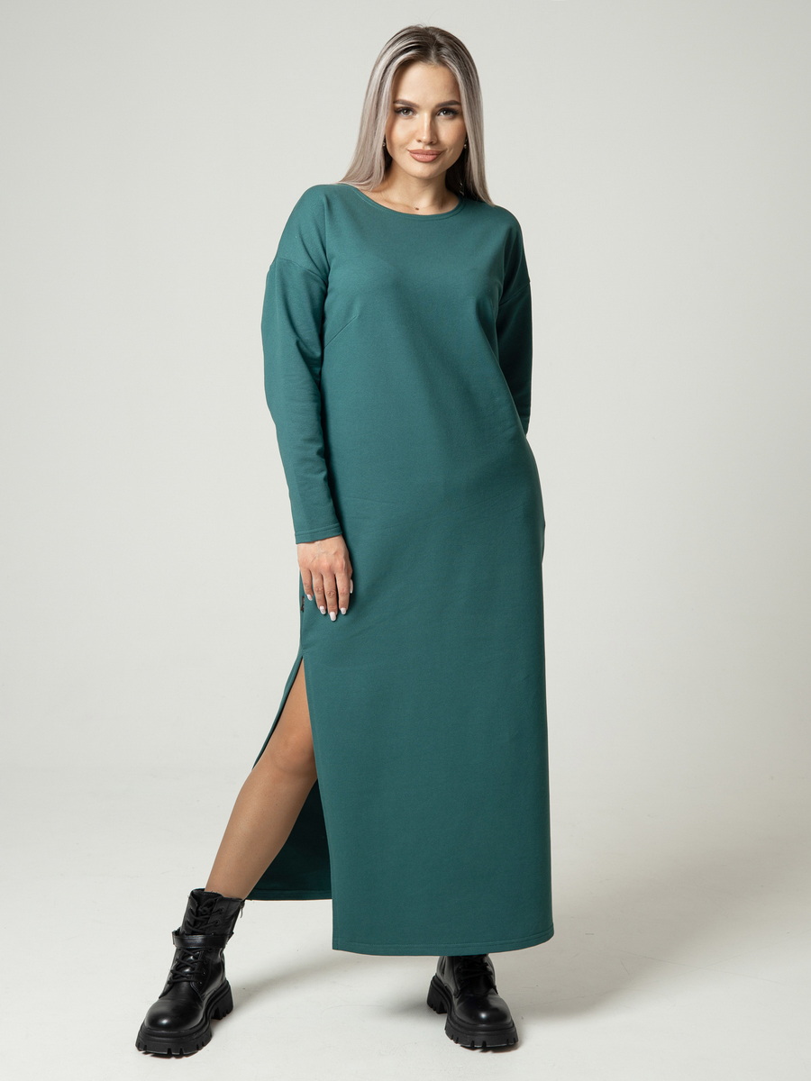 Платье женское Elenatex П-169 зеленое 48 RU