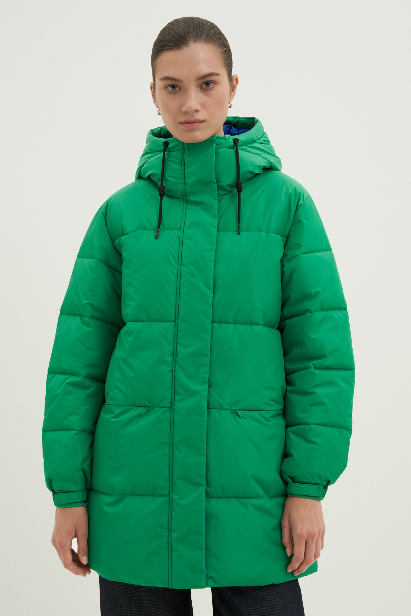 Пальто женское Finn Flare FWC11054 зеленое S