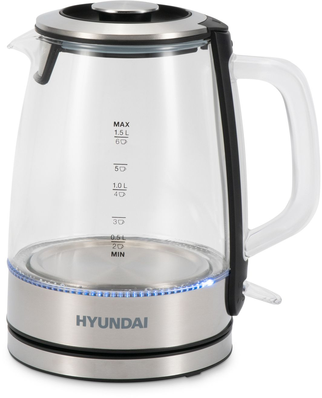 Чайник электрический HYUNDAI HYK-G2403 1.5 л серебристый