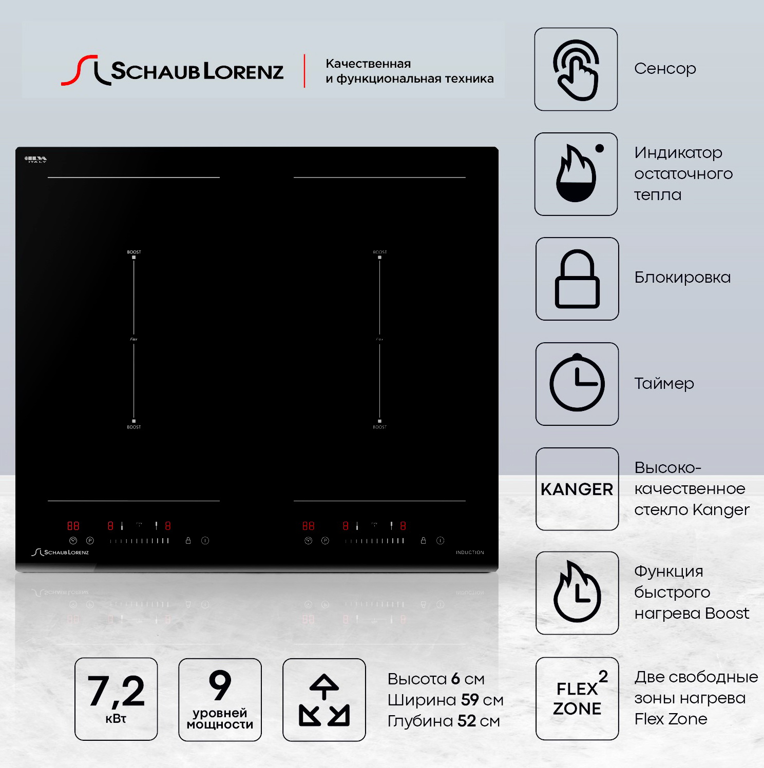 Встраиваемая варочная панель индукционная Schaub Lorenz SLK IY 65 S1 черный