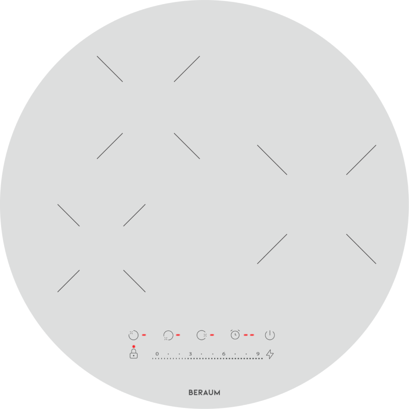 Встраиваемая варочная панель индукционная BERAUM HI-3C003W белый