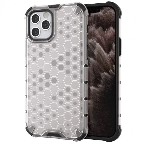 Ударопрочный чехол Transformer Honeycomb для iPhone 12 / 12 Pro (Черный)