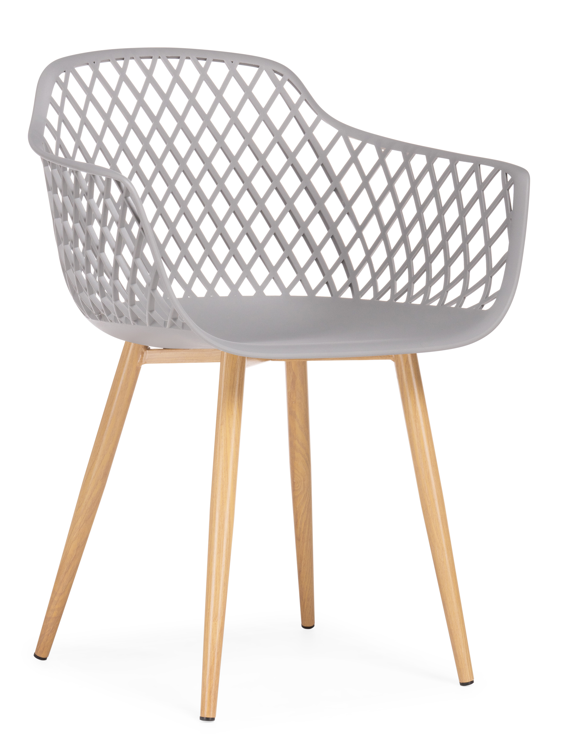 Пластиковый стул Woodville Rikon gray / wood