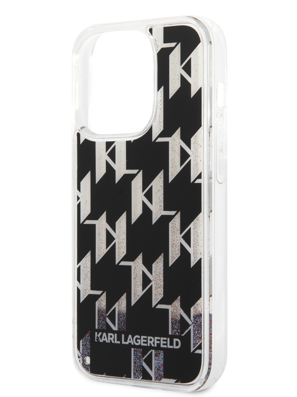 Чехол Karl Lagerfeld для iPhone 14 Pro с жидкими блестками, Black