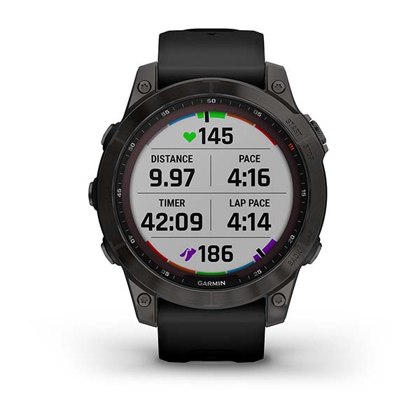 Смарт-часы GARMIN Fenix 7 Sapphire Solar титановый серый DLC с чер.ремешком (010-02540-21)