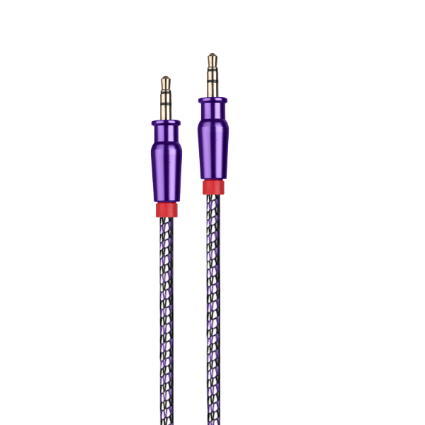 Кабель AUX 1M 3,5 на 3,5 JD-414 фиолетовый