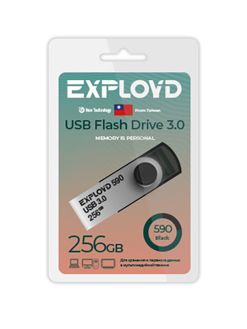 Флешка Exployd 590 256ГБ Black (EX-256GB-590-Black)