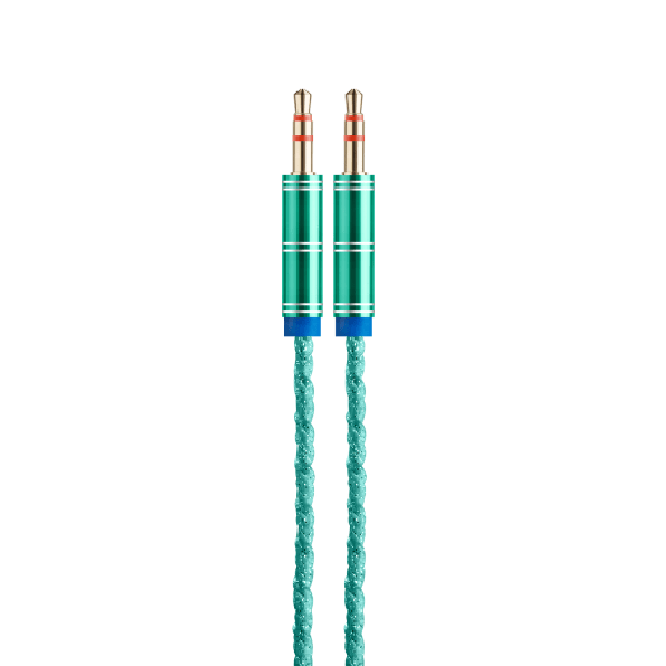 Кабель AUX 1M 3,5 на 3,5 JD-446 бирюзовый