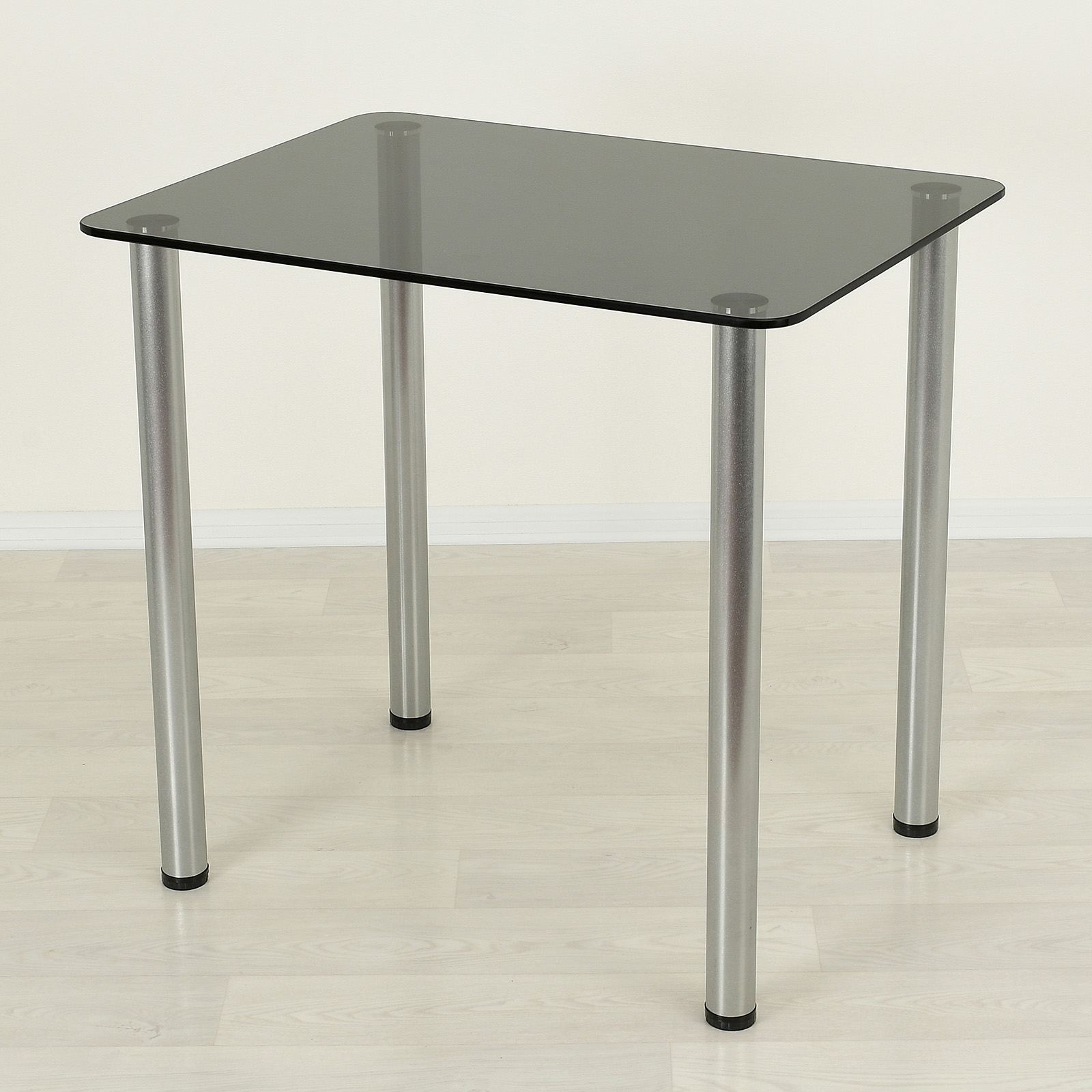 Стеклянный стол Mebel Apartment Эдель 10 серый/металлик 650х500