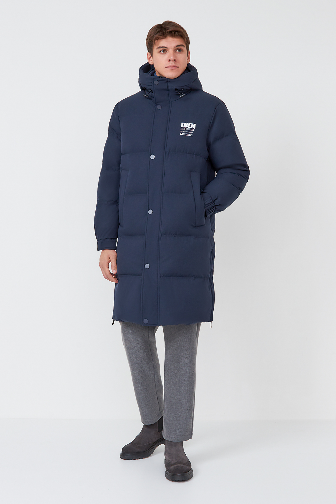 Пальто мужское Baon B5223510 синее M INT
