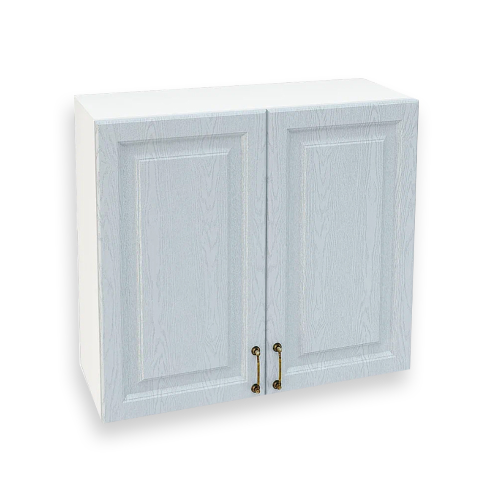 Шкаф кухонный навесной, Сурская мебель, Ницца с 2 створками, 591466, белый/дуб серый
