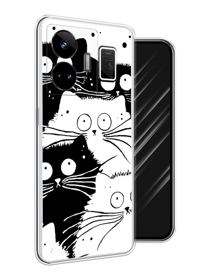 Чехол Awog на Realme GT Neo 5 5G/GT 3 "Коты черно-белые"