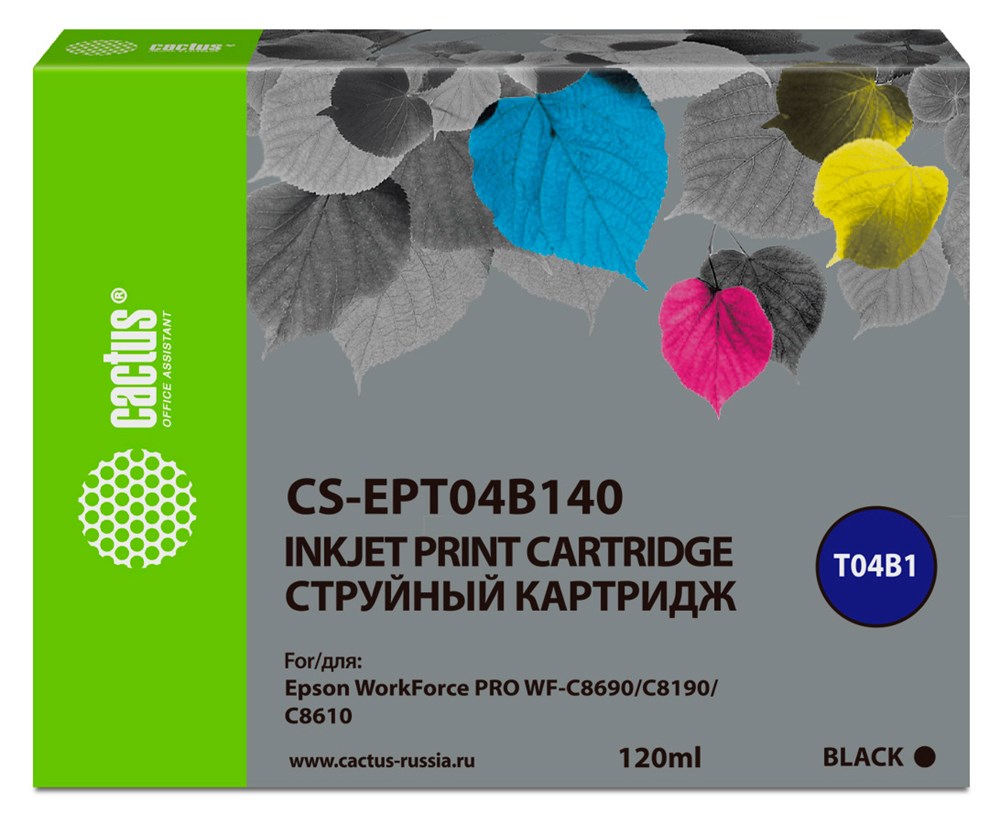 Картридж для струйного принтера CACTUS CS-EPT04B140 Black, совместимый