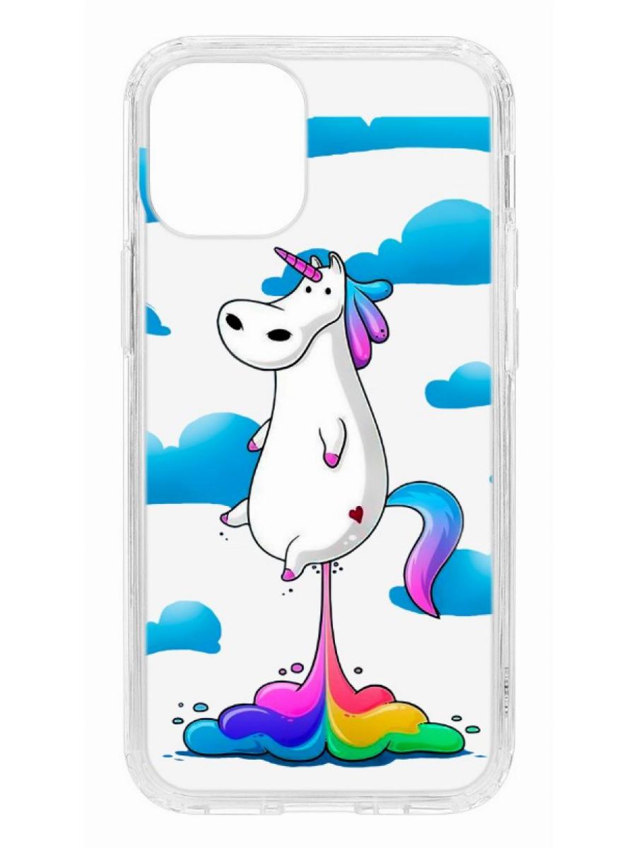 Чехол для Appe iPhone 12 mini Kruche Print Flying Unicorn