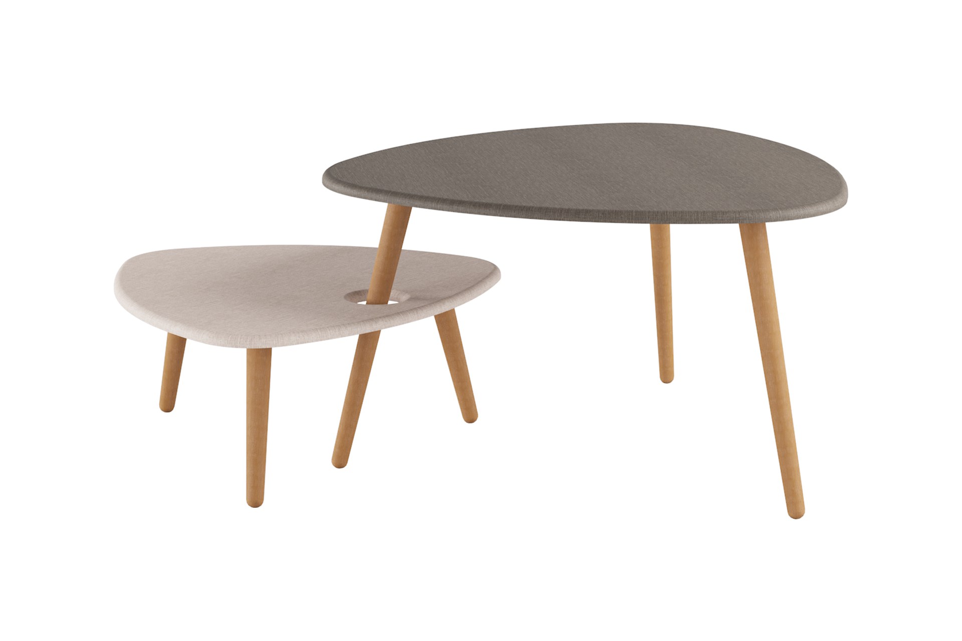 Комплект столов журнальных Калифорния Мебель Стилгрей, серый лен/бежевый лен