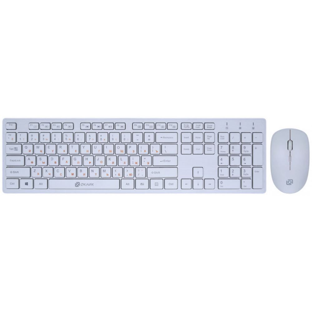 Комплект клавиатура и мышь Oklick 240M White