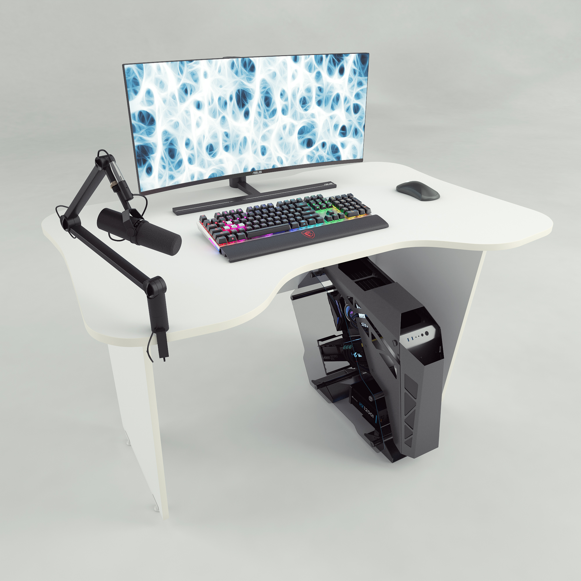 Игровой компьютерный стол myXplace Fly, белый