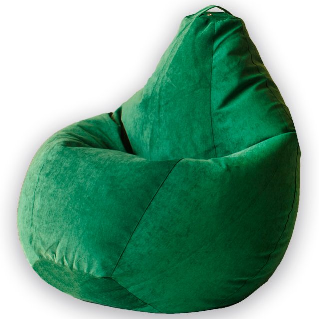 Кресло Мешок Груша Зеленый Микровельвет L, Классический