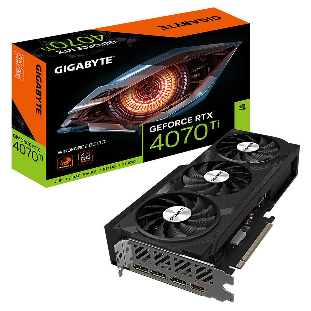 Видеокарта GIGABYTE NVIDIA RTX4070Ti WINDFORCE OC GV-N407TWF3OC-12GD