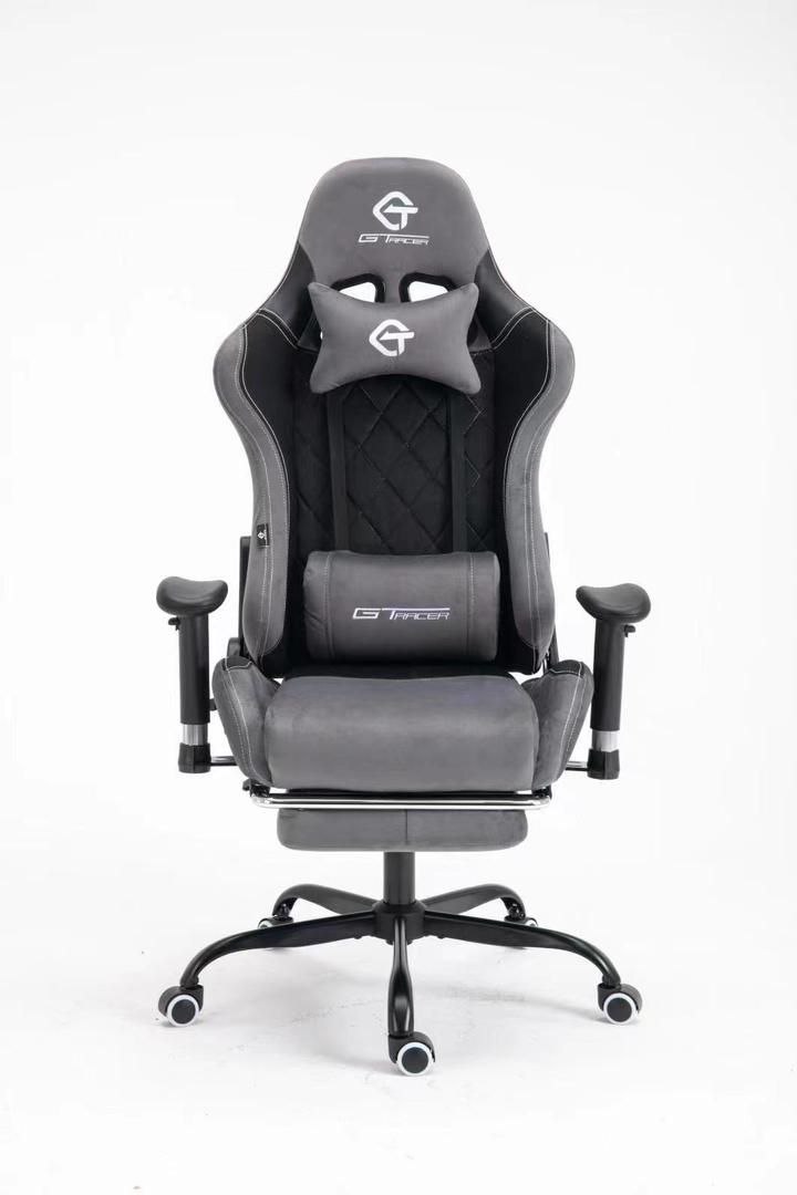 Кресло компьютерное Mega Мебель 306F Серое с подножкой