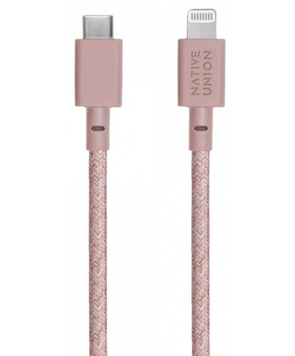 Кабель Native Union, USB Type-C - Lightning, 3 м, розовый
