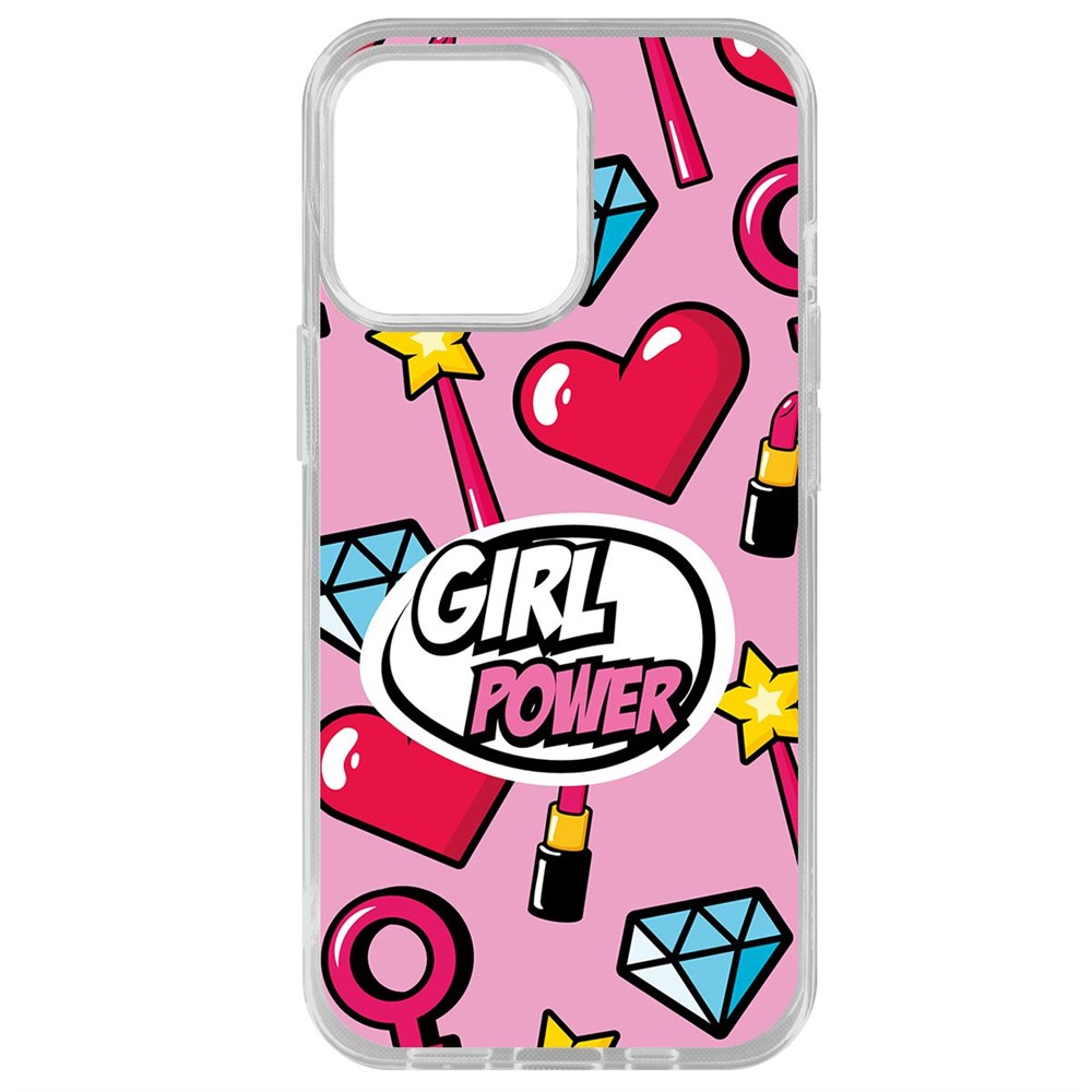 Чехол-накладка Krutoff Clear Case Girl Power для iPhone 14 Pro Max