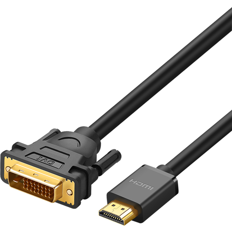 Кабель Ugreen HDMI - DVI-D 24+1, 30 AWG, OD 7.3 мм, 1080@60ц, 5 м 10137
