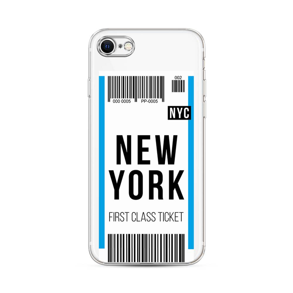 Чехол на Apple iPhone 7 "Билет в Нью-Йорк"