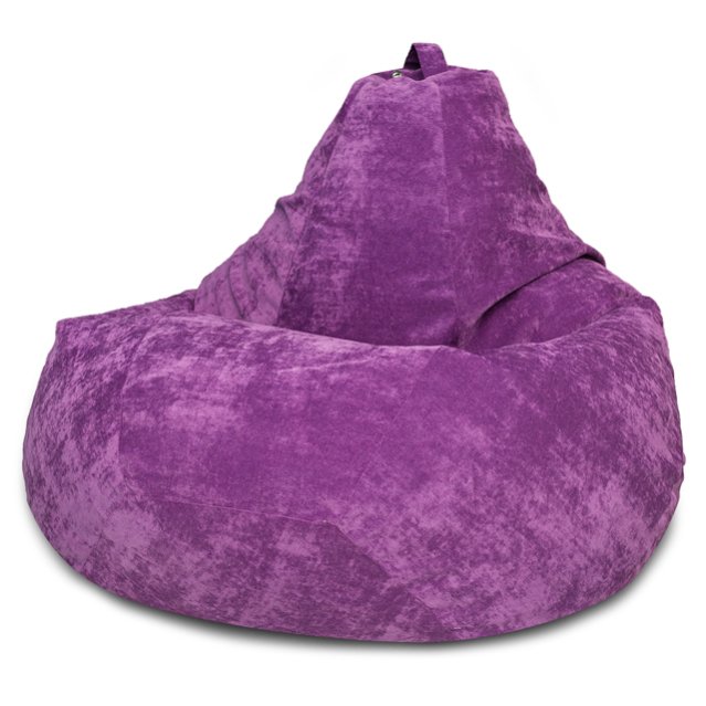 Кресло Мешок Груша Фиолетовый Микровельвет XL, Классический