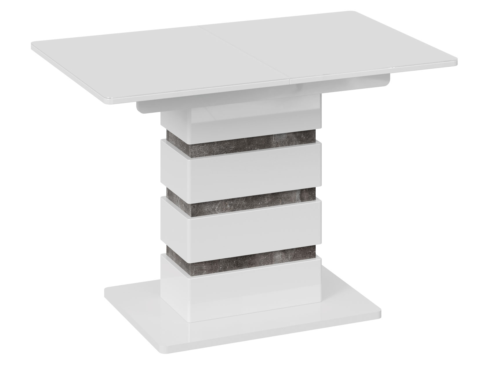 Кухонный стол ТриЯ Мадейра Тип 1 Белый глянец/Ателье темный