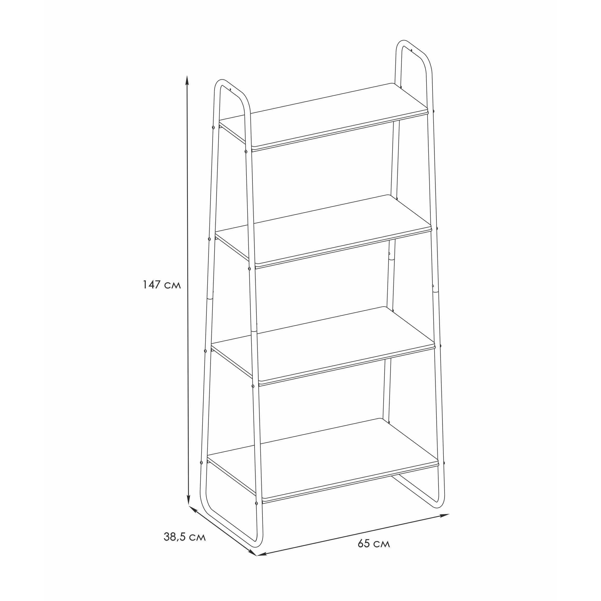 Металлический стеллаж ЗМИ Скандинавия 24 ЗМИCТCП24ГР, 65x38x147 см