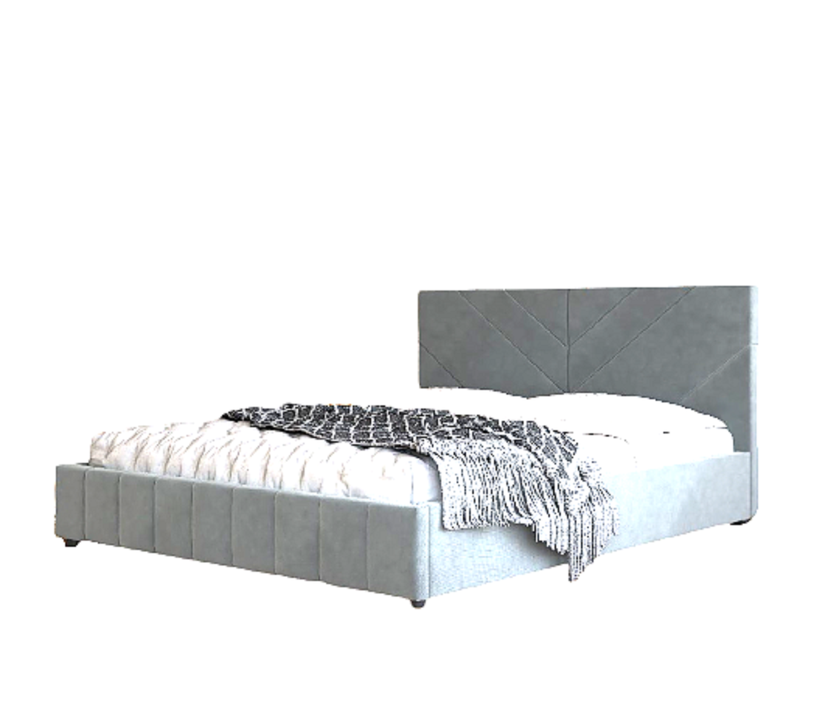 Кровать Bravo Мебель Нельсон Линия 160х200 ПМ Светло серый Вариант 5