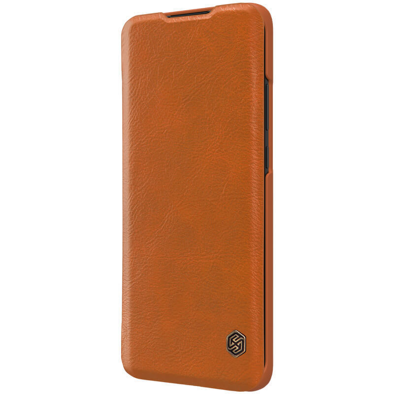 Кожаный чехол-книжка Nillkin Leather Qin для Huawei P40 Pro+ (коричневый)