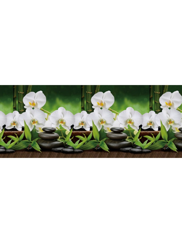 Кухонный фартук "Белая орхидея" 3000х600х1,5 мм,ABS пластик, термоперевод
