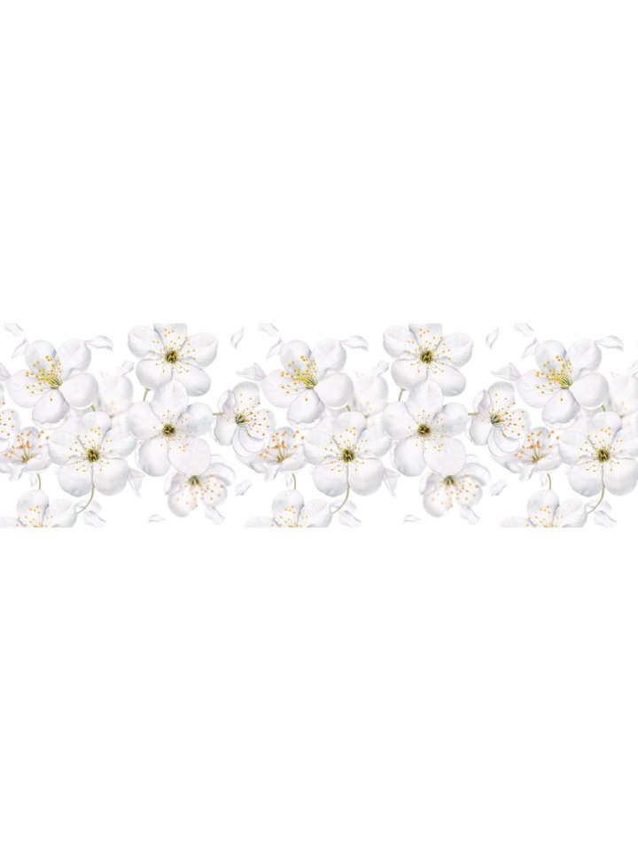 Кухонный фартук "Белые цветы" 3000х600х1,5 мм,ABS пластик, термоперевод