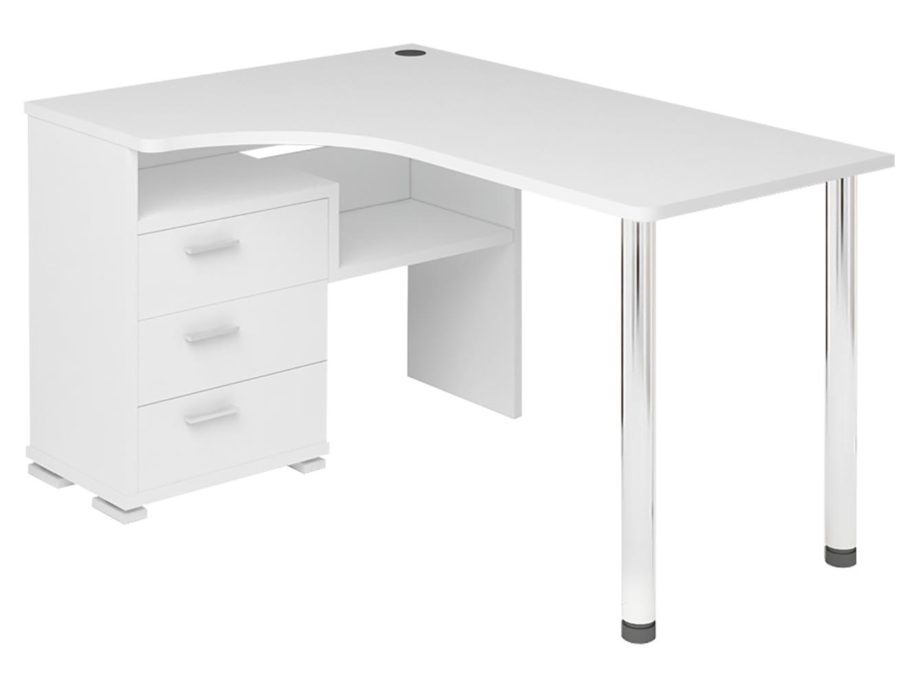 Компьютерный стол СР-132С Белый, Цвет, Левый, 1400 мм