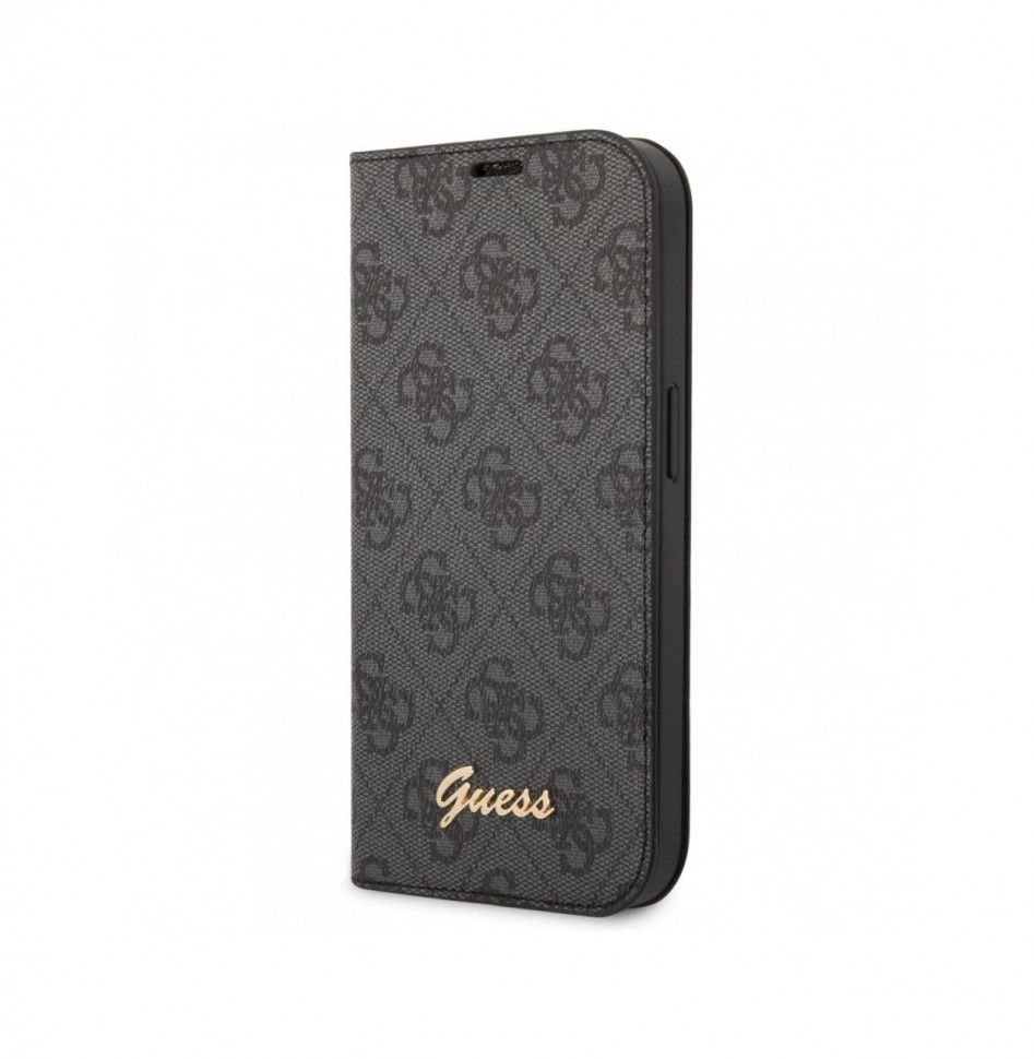 Чехол-книжка CG Mobile Guess PU 4G Script metal logo Booktype для iPhone 14 Plus, Черный