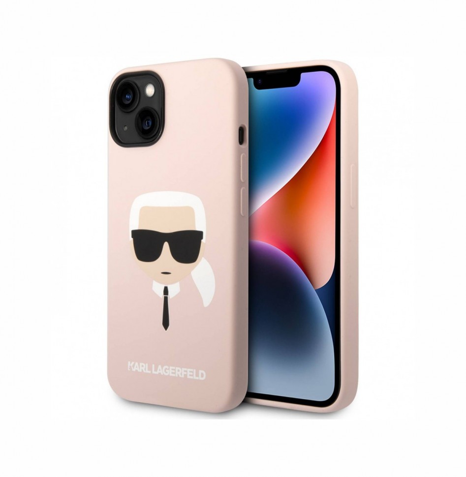 Чехол Karl Lagerfeld Liquid silicone Karl's Head Hard (MagSafe) iPhone 14 Plus, Розовый