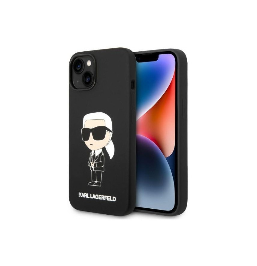 ЧехолKarl Lagerfeld Liquid silicone NFT Karl Ikonik Hard для iPhone 14 Plus, Черный