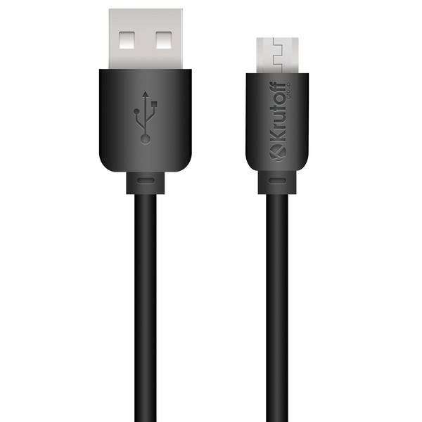 Кабель USB Micro Krutoff Classic (1m) черный (пакет)