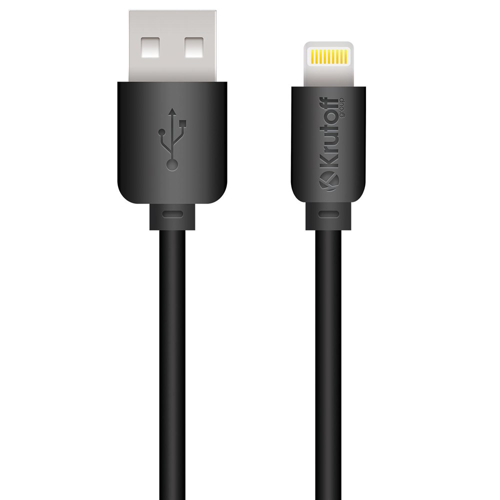 Кабель USB Lightning Krutoff Classic (0,2m) черный (пакет)