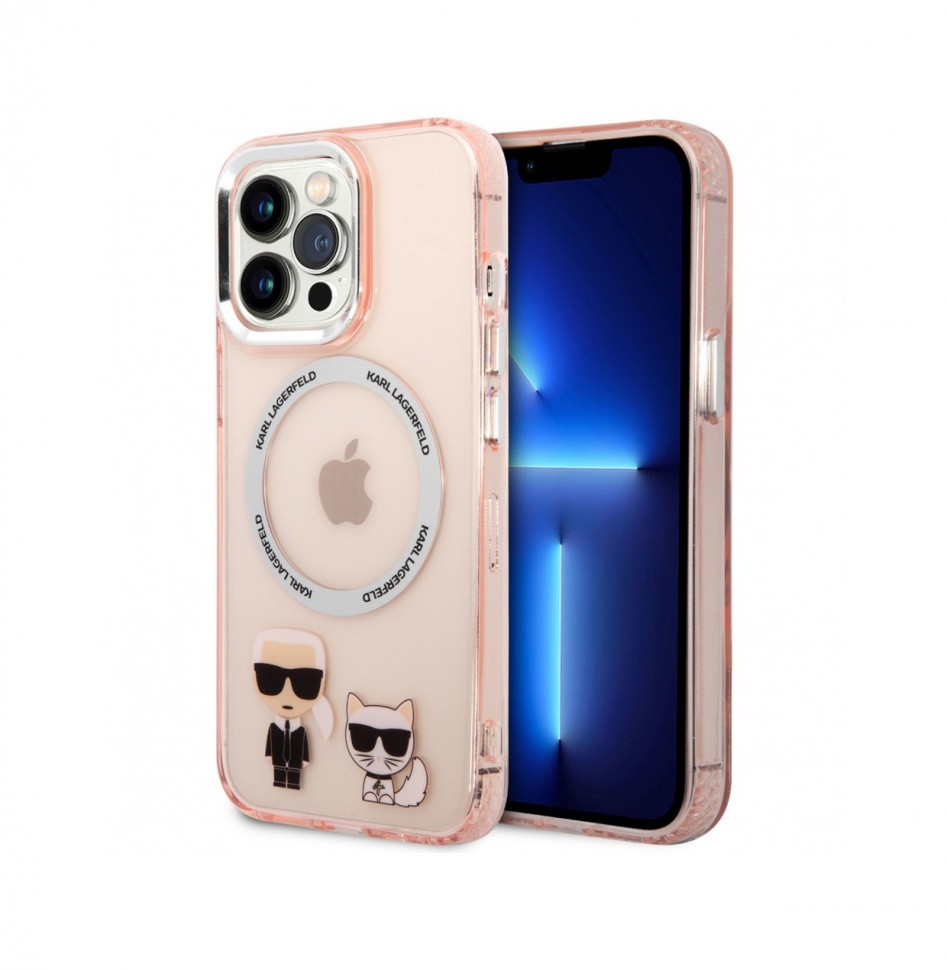 Чехол Karl Lagerfeld PC/TPU Karl & Choupette Hard (MagSafe) для iPhone 13 Pro, Розовый