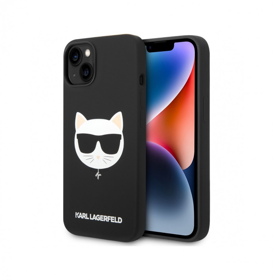 Чехол Karl Lagerfeld Liquid silicone Choupette Hard (MagSafe) для iPhone 14, Черный