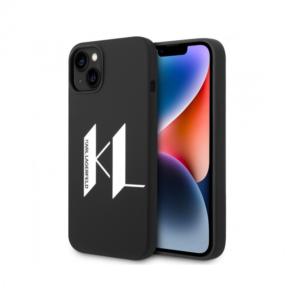 Чехол CG Mobile Karl Lagerfeld Liquid silicone Big KL logo Hard для iPhone 14 Plus, Черный