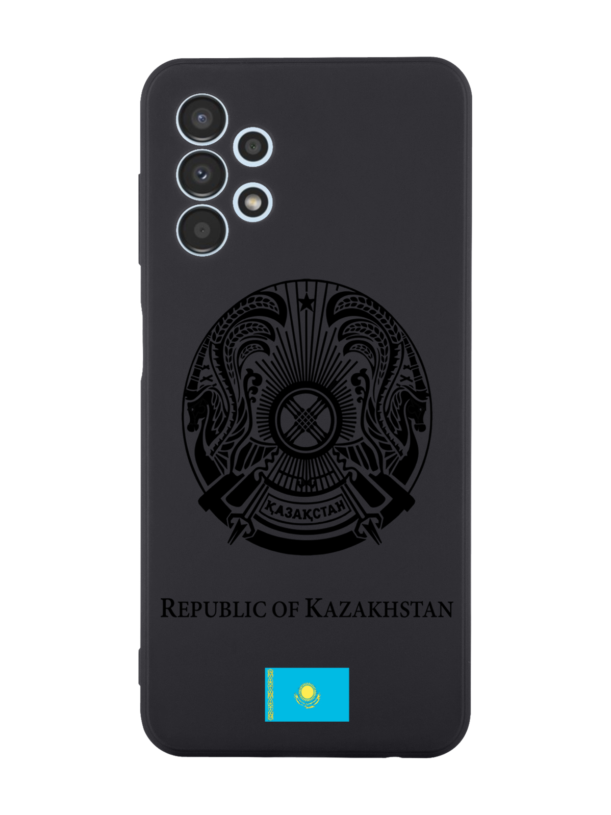 Чехол SignumCase для Samsung Galaxy A13 4G Черный лаковый Герб Казахстана черный
