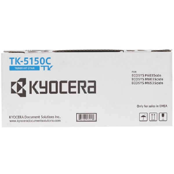 Тонер для лазерного принтера Kyocera TK-5150C Cyan (1T02NSCNL0) голубой, оригинальный