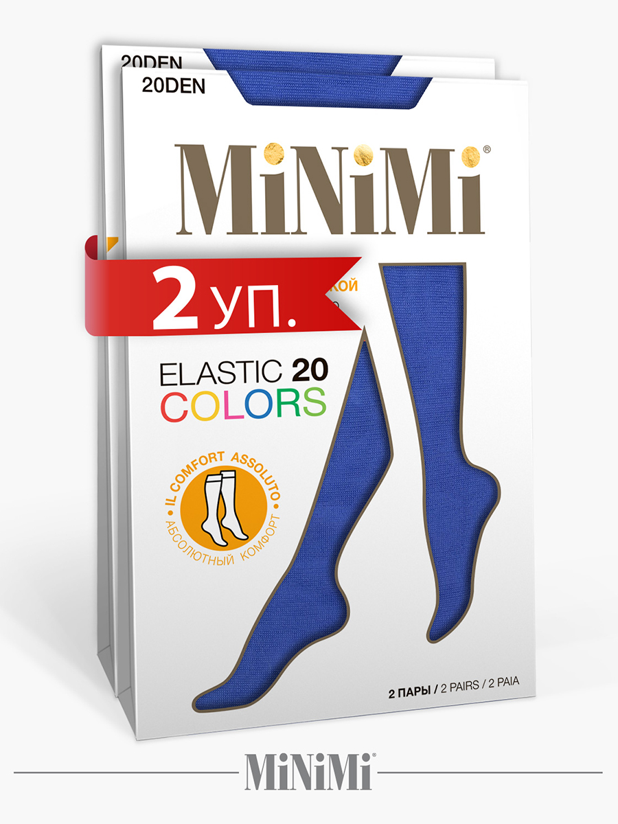 комплект гольфов женский Minimi gamb. ELASTIC 20 COLORS синий one size